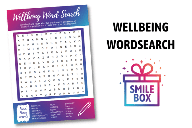 Wellbeing Word Search - Smile Box